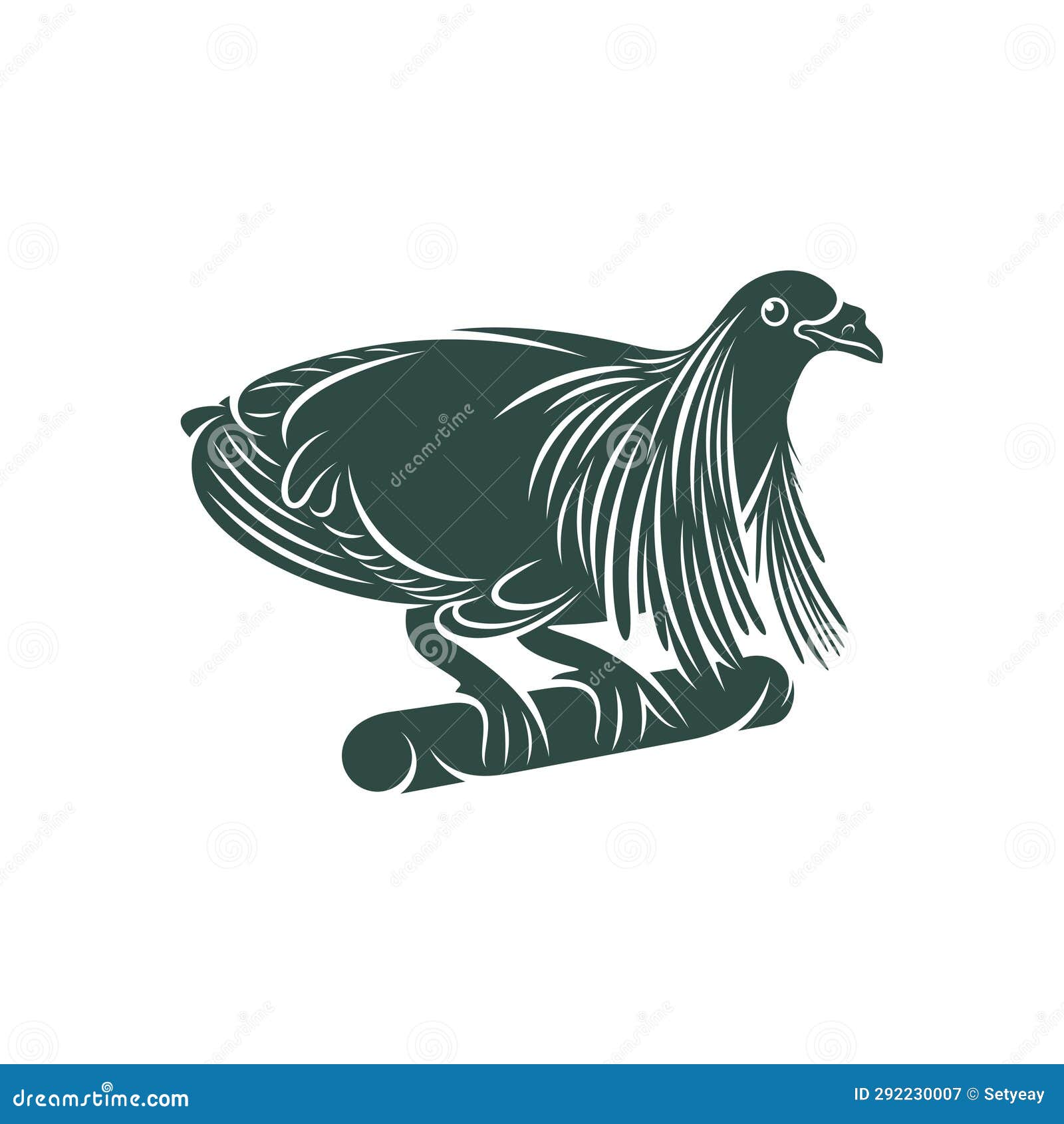 Nicobar Pigeon Design Vector Illustration. Nicobar Pigeon Silhouette ...
