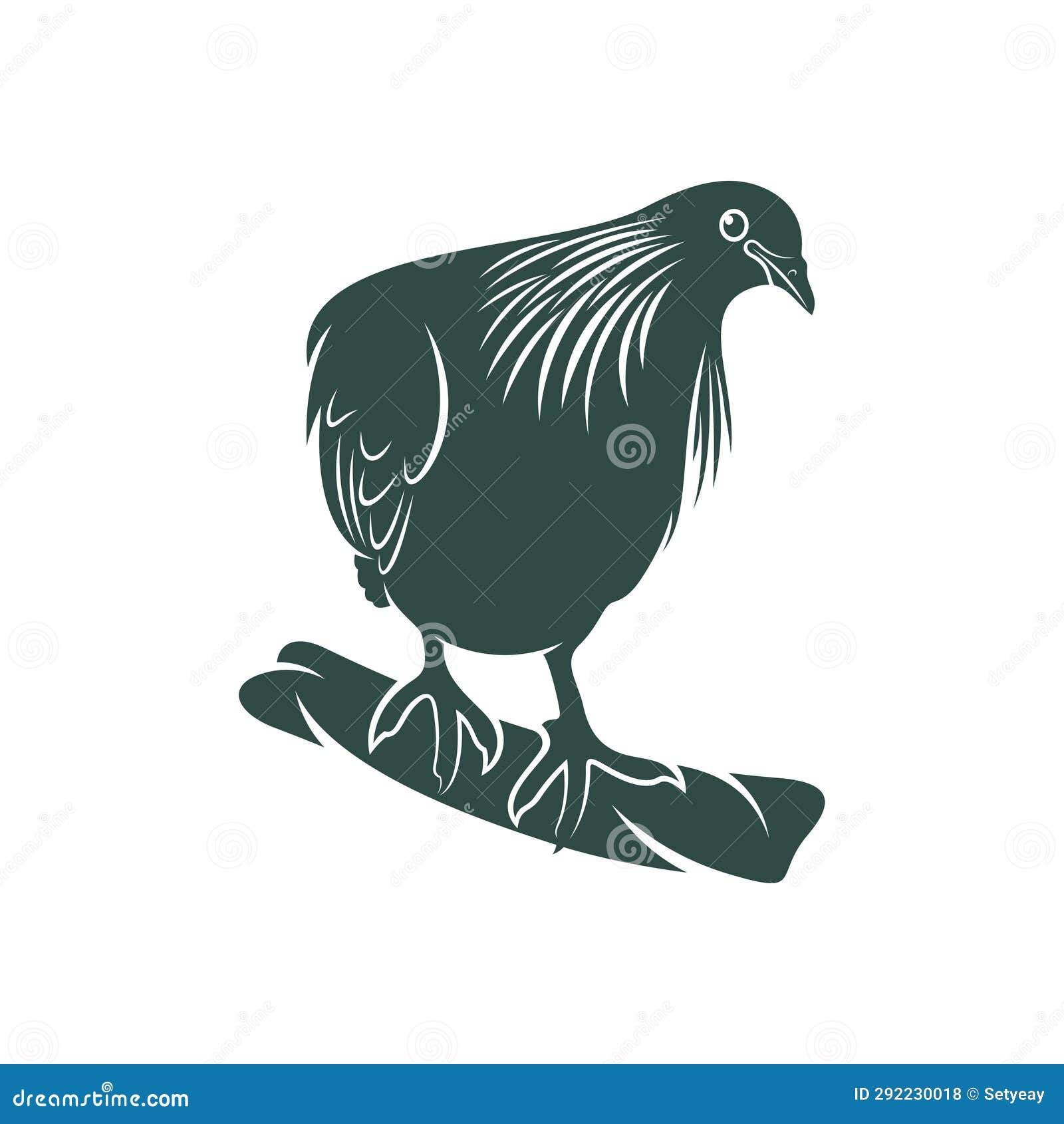 Nicobar Pigeon Design Vector Illustration. Nicobar Pigeon Silhouette ...