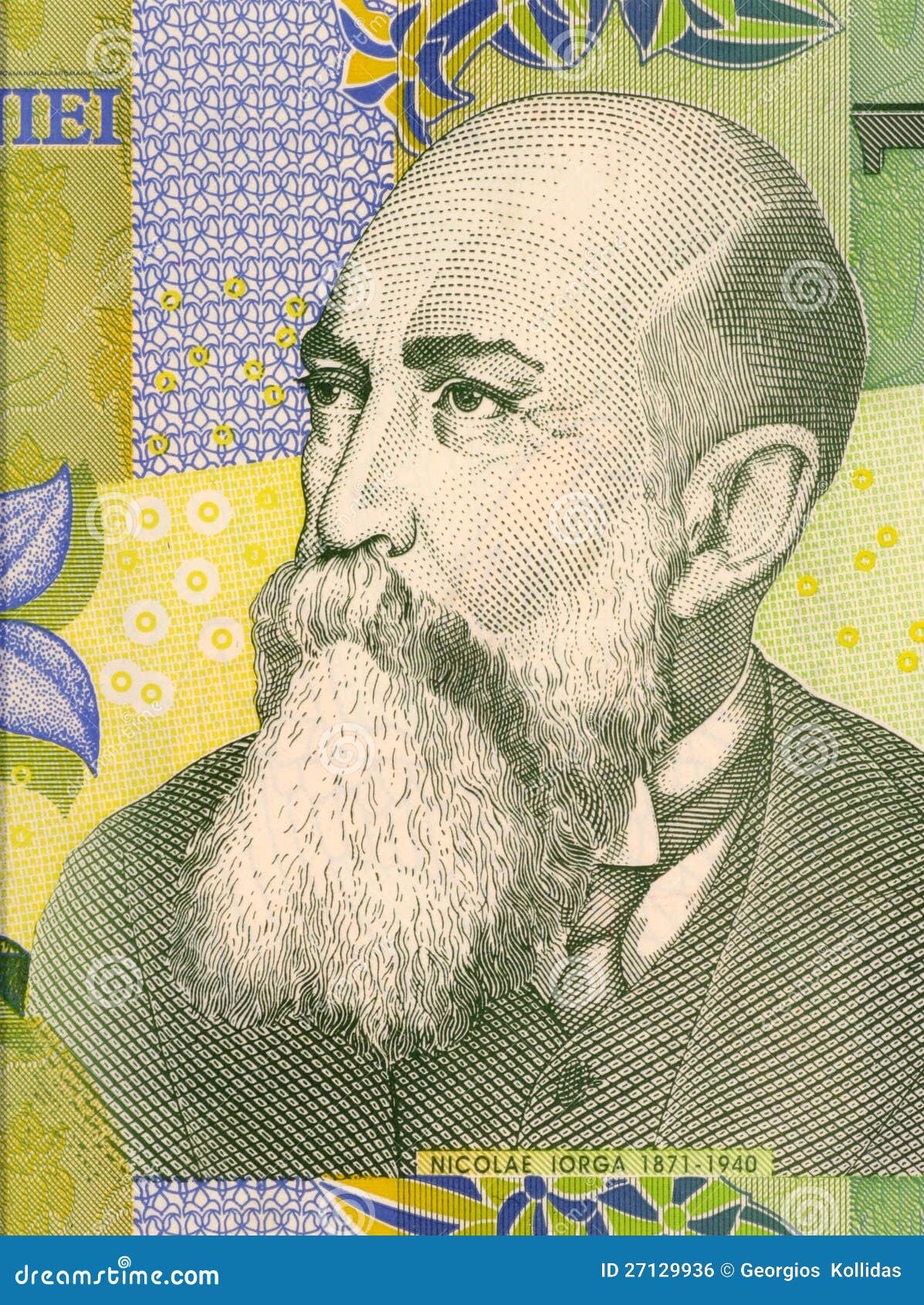 Nicolae Iorga editorial photo. Image of money, portrait - 27129936