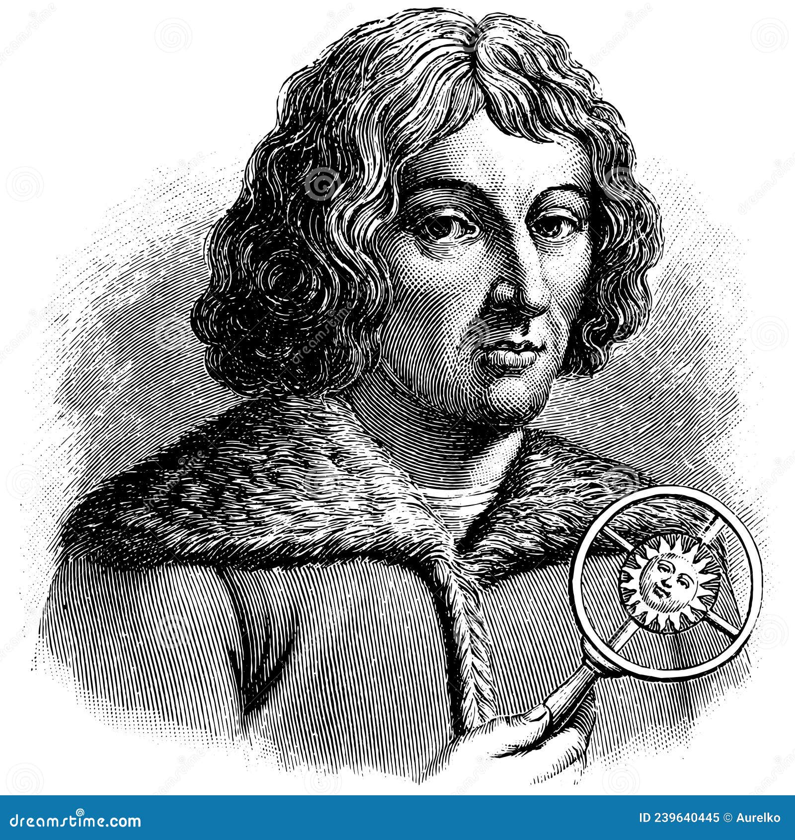 Nicolaus Copernicus stock vector. Illustration of antique - 239640445