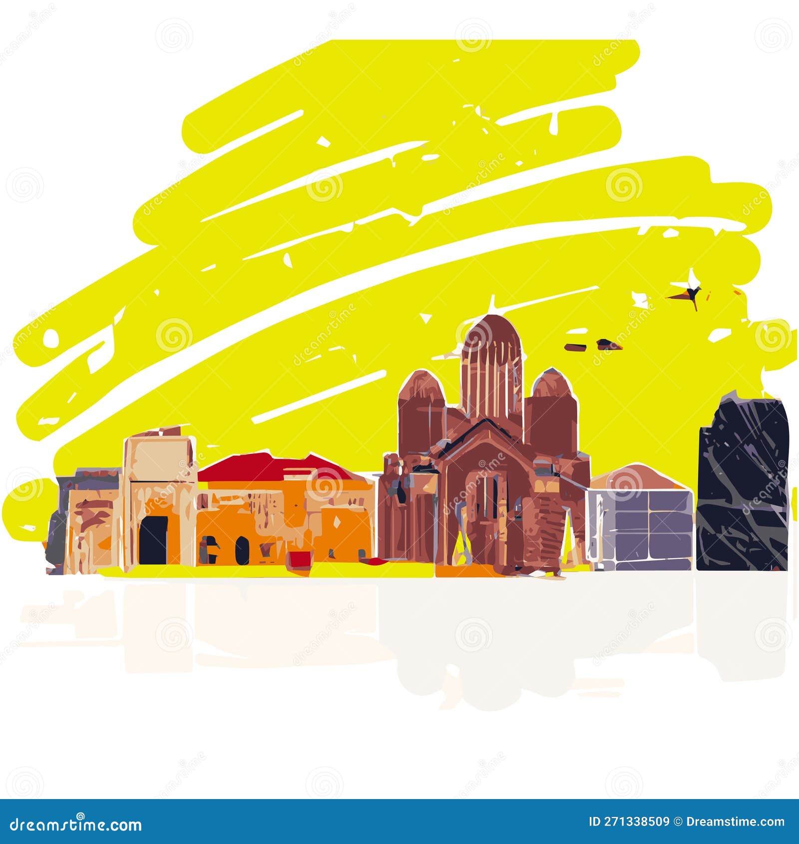 Cyprus Skyline And Landmarks Silhouette Vector Illustration ...