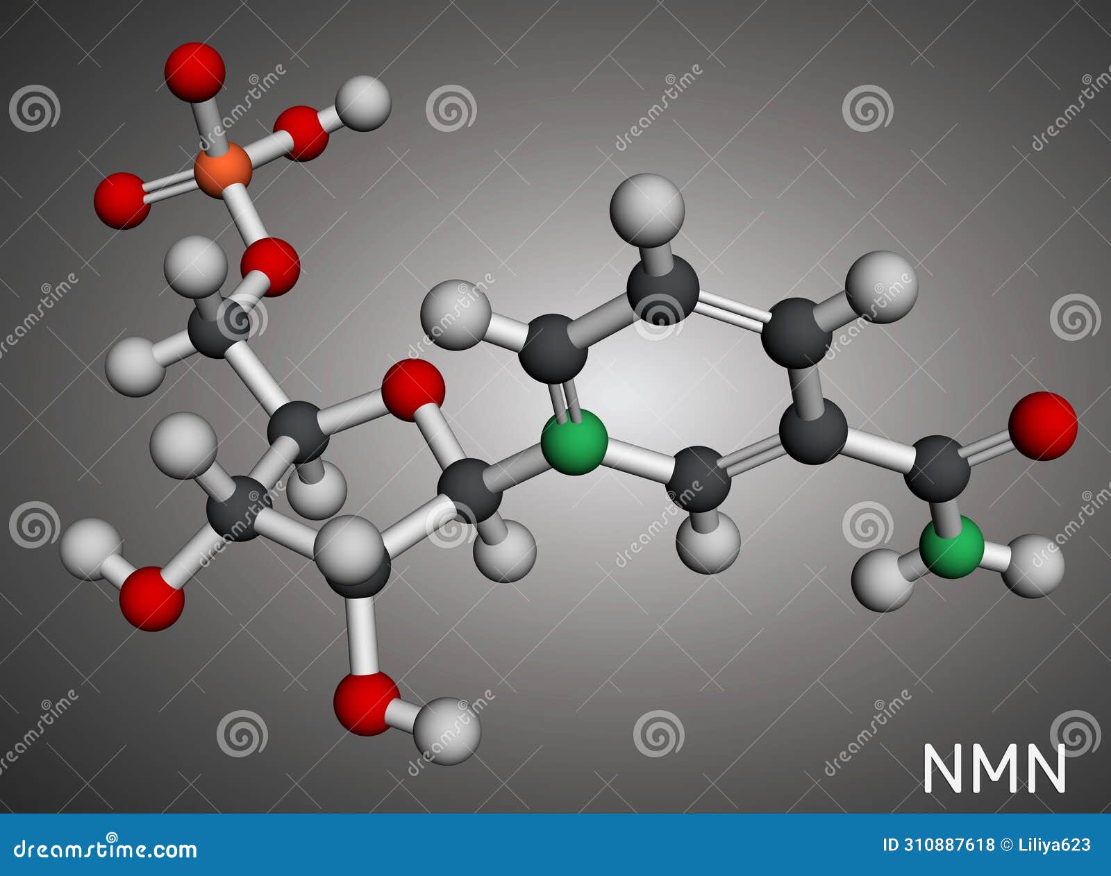 Nicotinamide Mononucleotide, NMN Molecule. it is Naturally Anti-aging ...