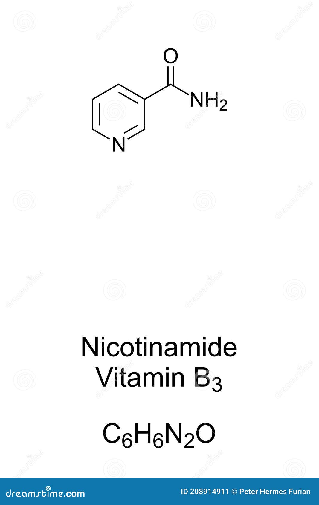 Nicotinamide Chemical Formula Vector Illustration | CartoonDealer.com ...