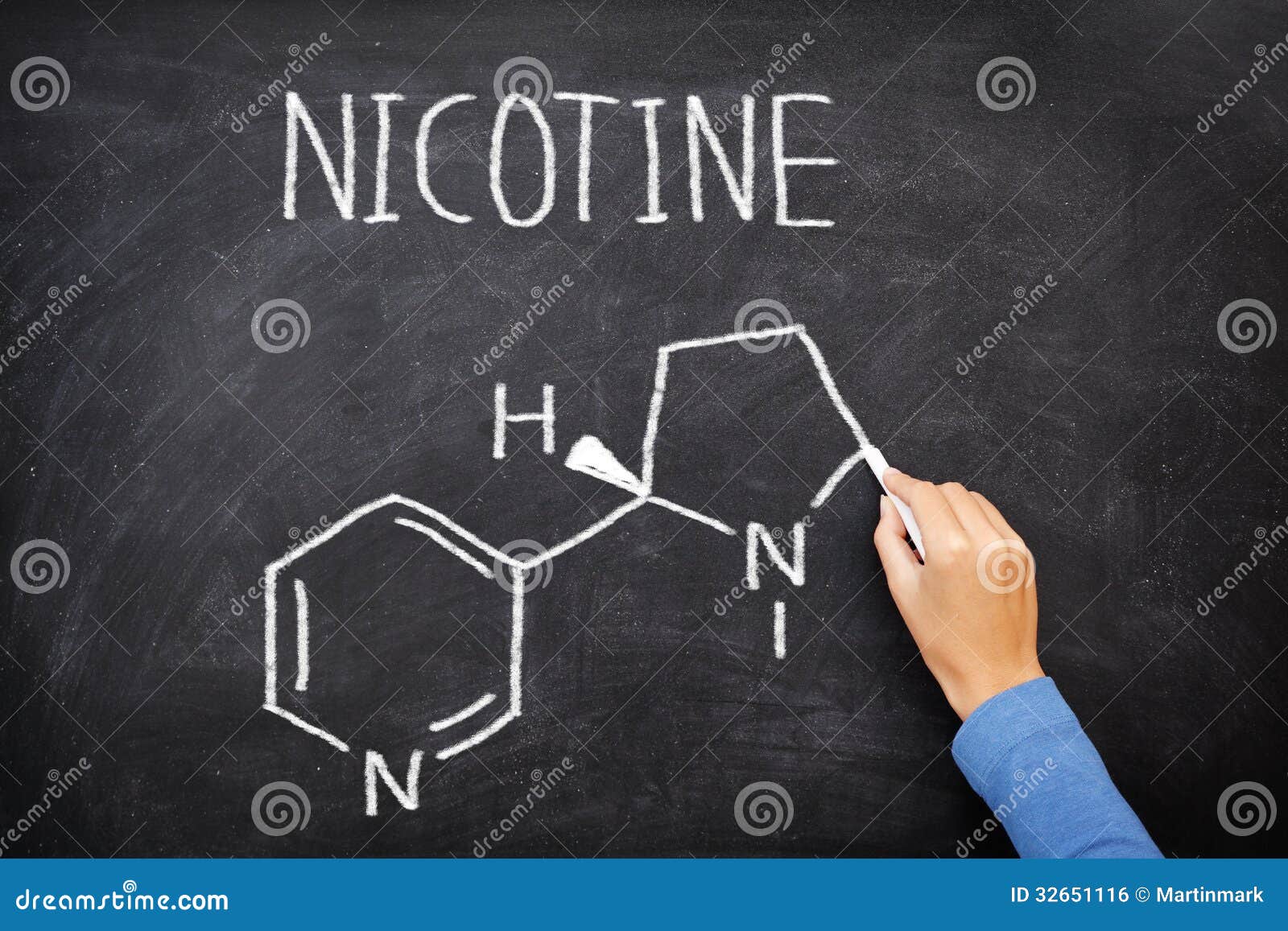Nicotine Molecule Chemical Structure on Blackboard Stock Photo - Image ...