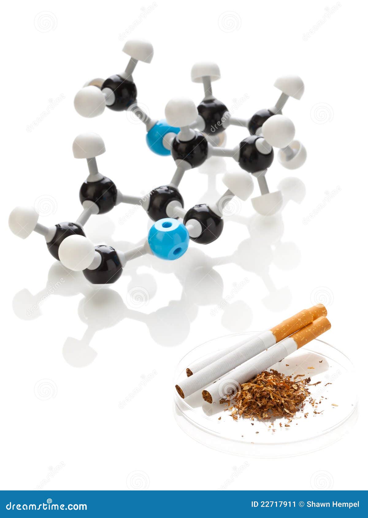 Nicotine Molecule with Tobacco and Cigarettes Stock Image - Image of ...