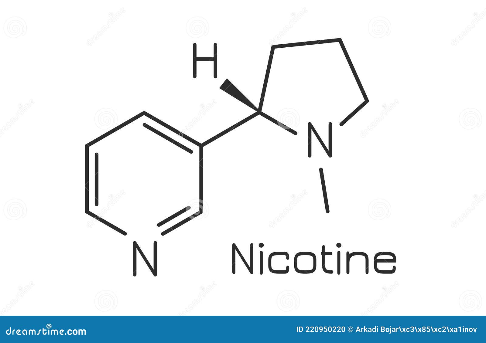 Nicotine Molecule, Vector Illustration Of Chemical Formula ...