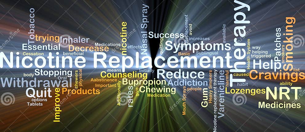 Nicotine Replacement Therapy NRT Background Concept Glowing Stock ...