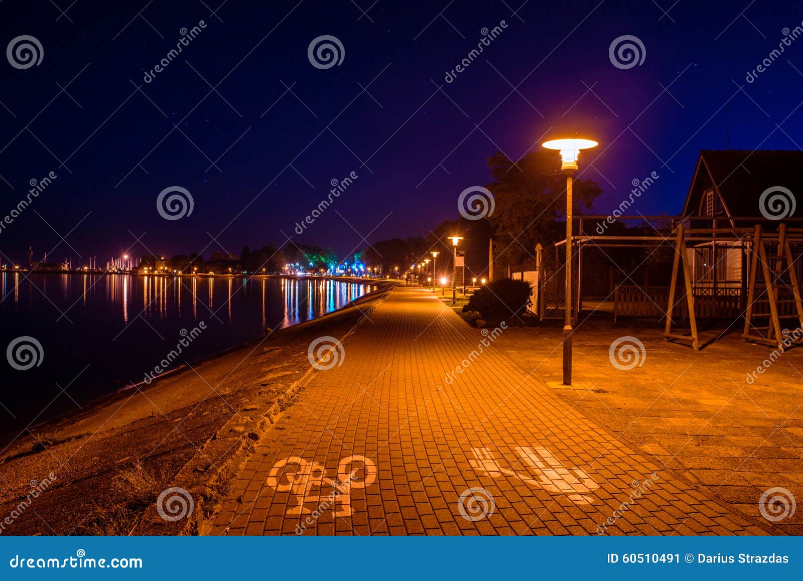 Nida in Lithuania stock image. Image of holiday, night - 60510491
