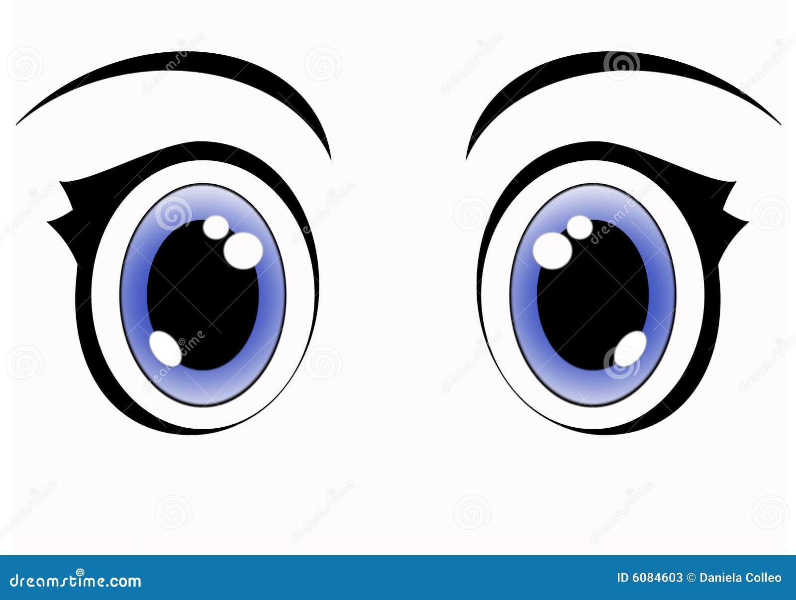 Niebieskie oczy anime ilustracji. Ilustracja złożonej z dzieci - 6084603