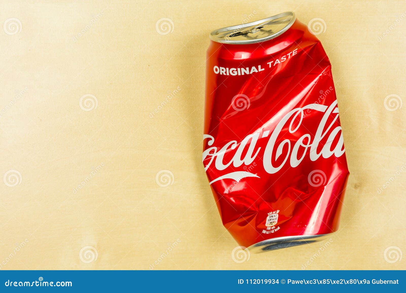A Crushed Empty Can of Coca-cola. Editorial Stock Image - Image of ...
