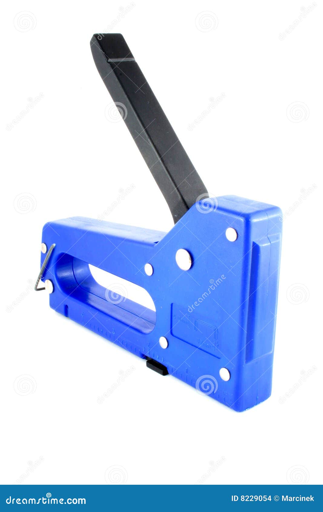 Nietmachine aan hout stock foto. Image of klem, nietjes - 8229054