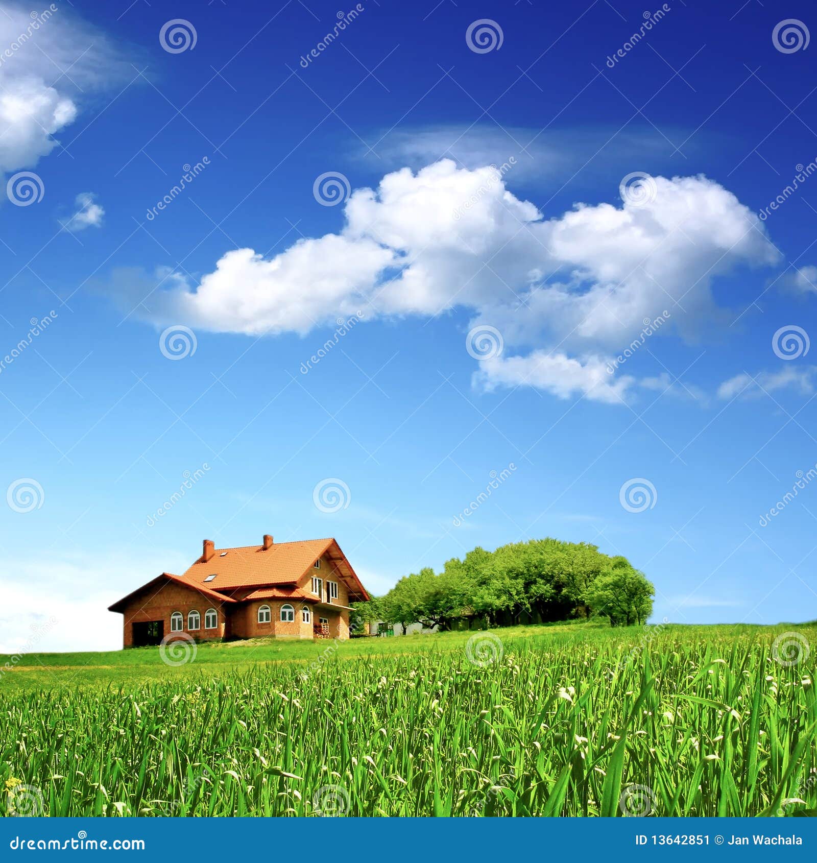 Nieuw huis - schoon milieu stock afbeelding. Image of weide - 13642851