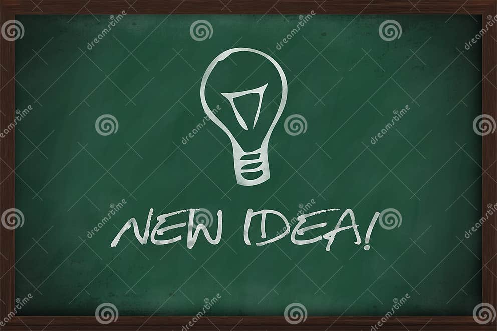 Nieuw idee lightbulb bord stock illustratie. Illustration of klasse ...