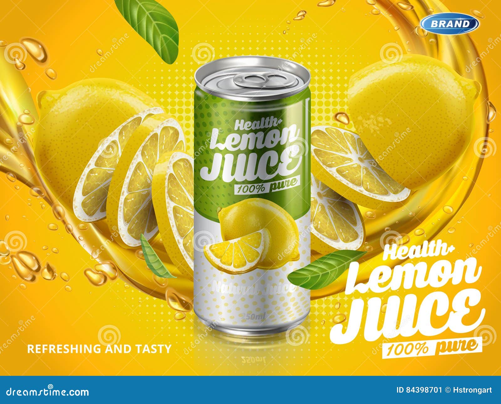 Nieuwe citroen frisdrank vector illustratie. Illustration of blad ...