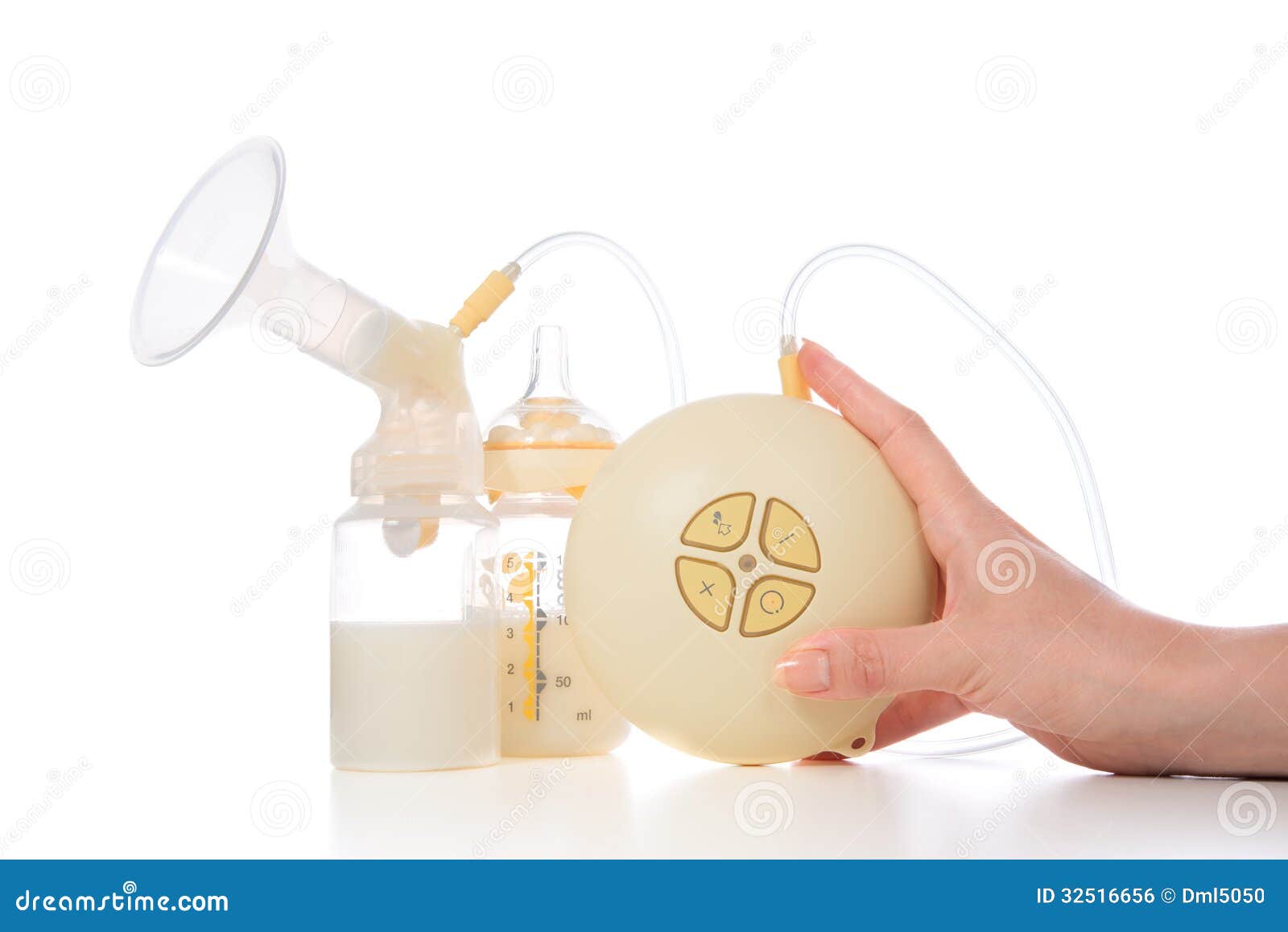 Nieuwe Compacte Elektrische Borstpomp Om Melk Te Verhogen Stock Foto ...