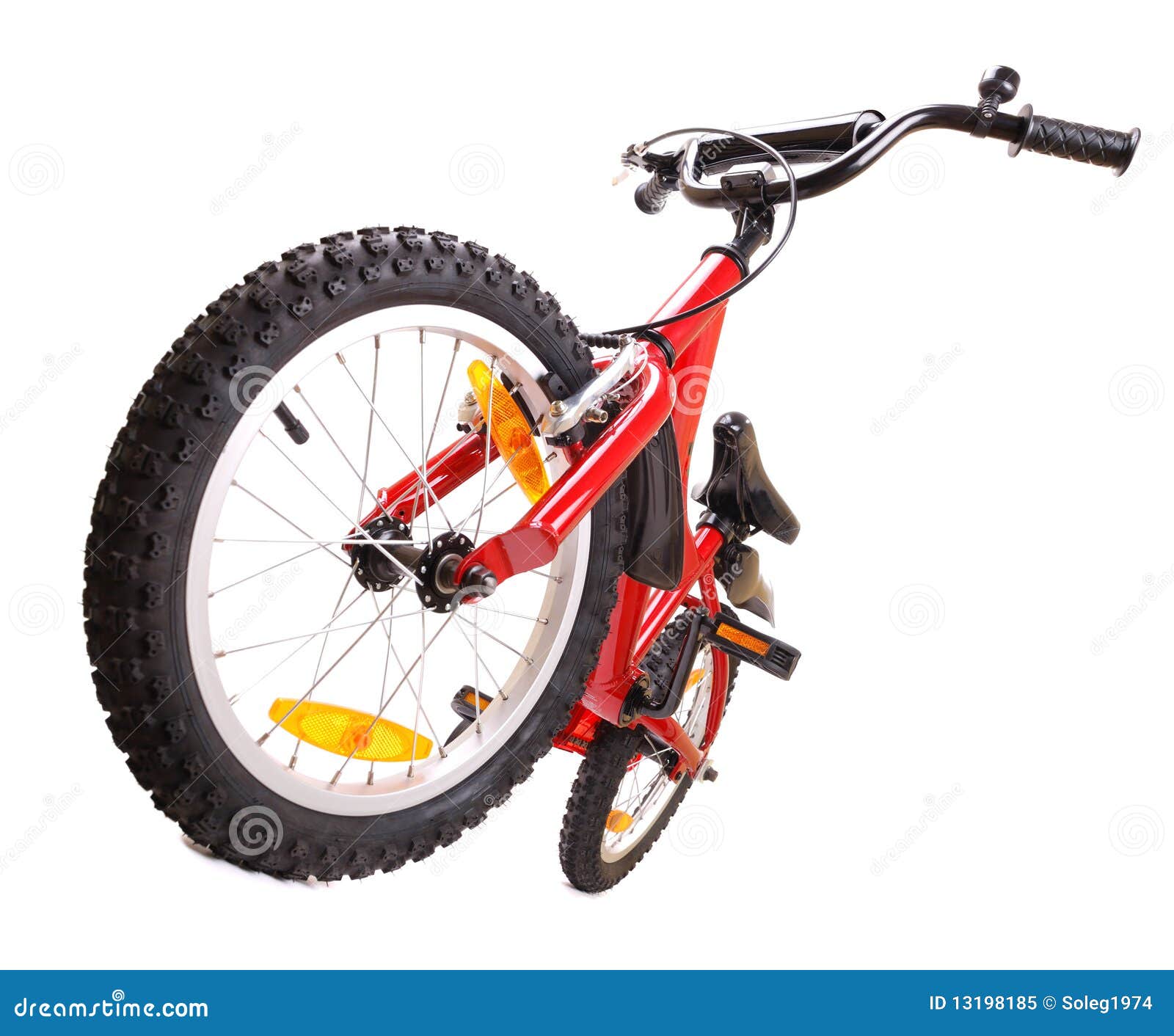 Nieuwe rode fiets op wit stock afbeelding. Image of schijf - 13198185