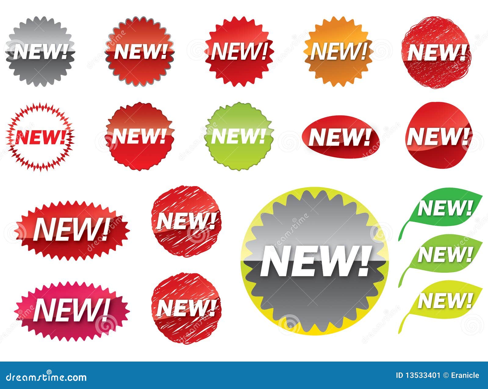 Nieuwe sticker vector illustratie. Illustration of innovatie - 13533401