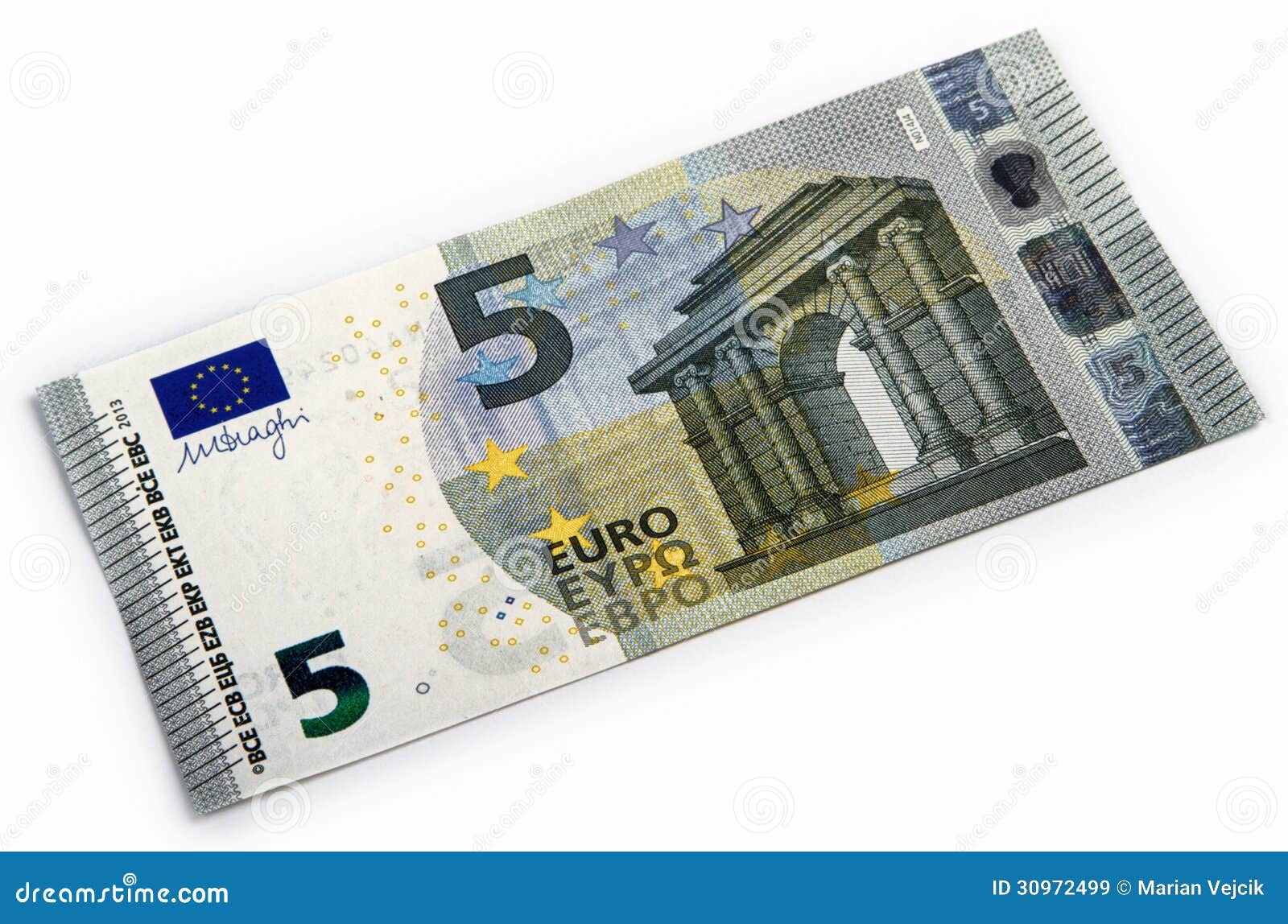 Nieuwe vijf euro stock afbeelding. Image of bank, bankbiljetten - 30972499