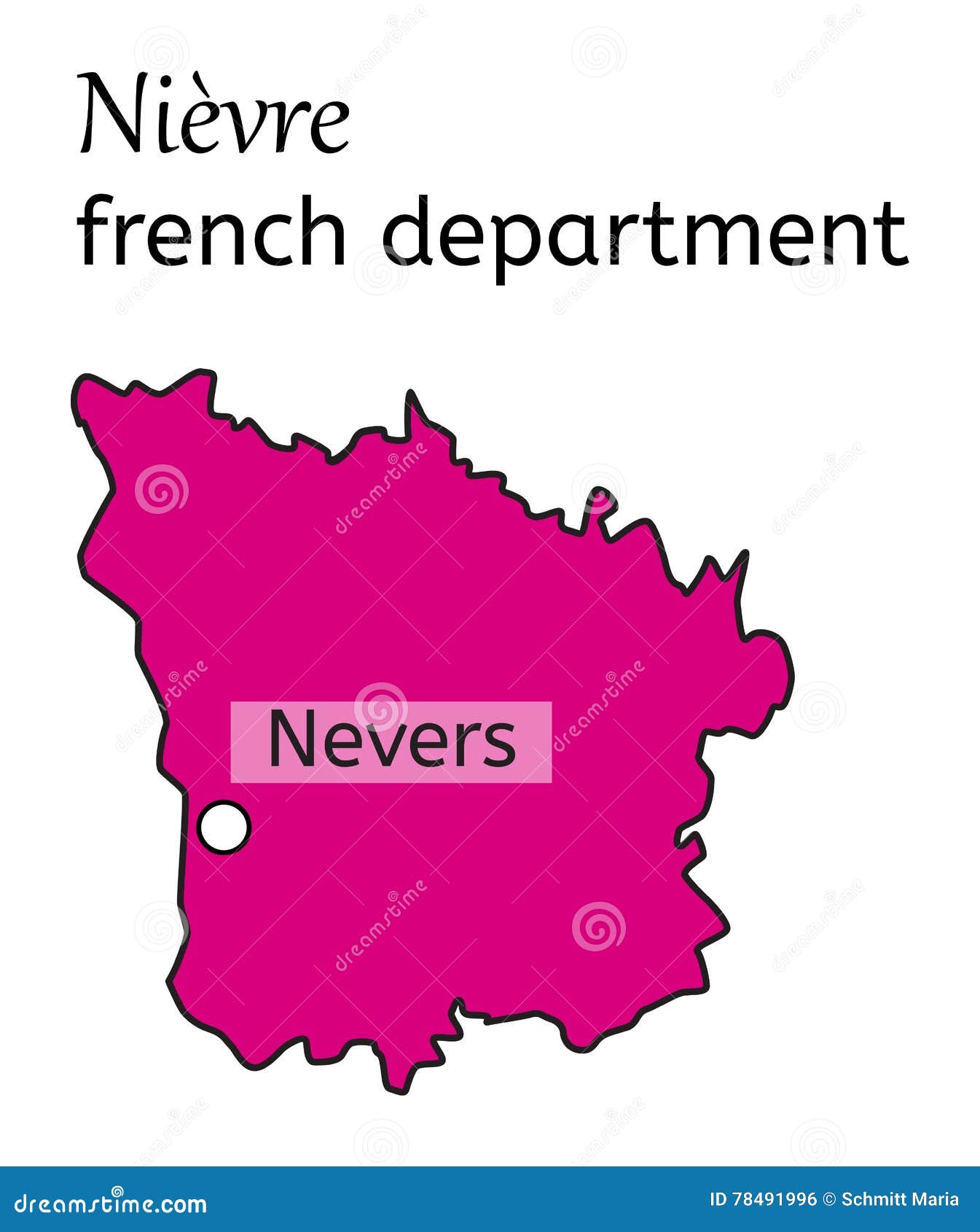 Nievre French Department Map Stock Vector - Illustration of physical ...