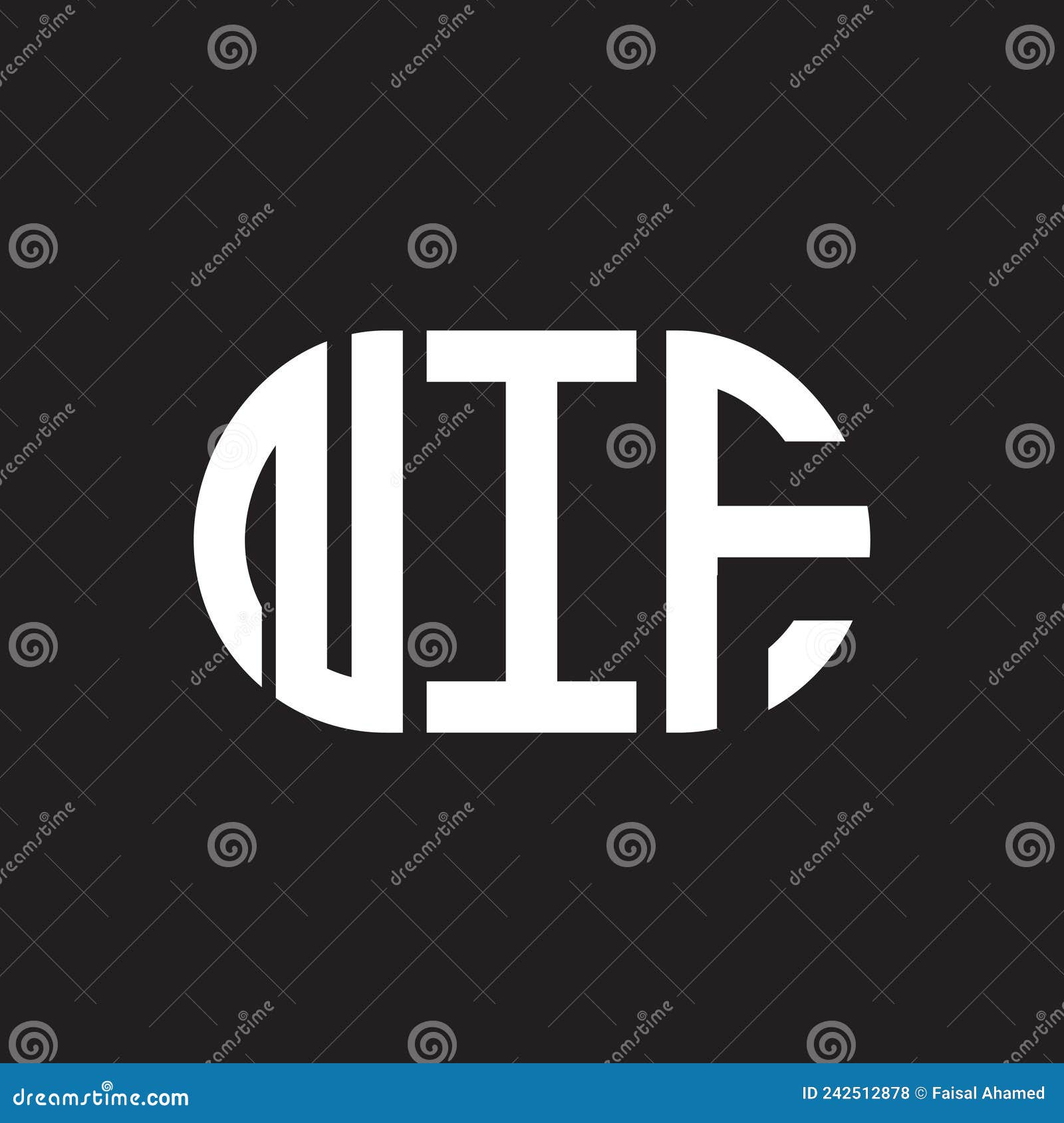 NIF Letter Logo Design on Black Background. NIF Creative Initials ...