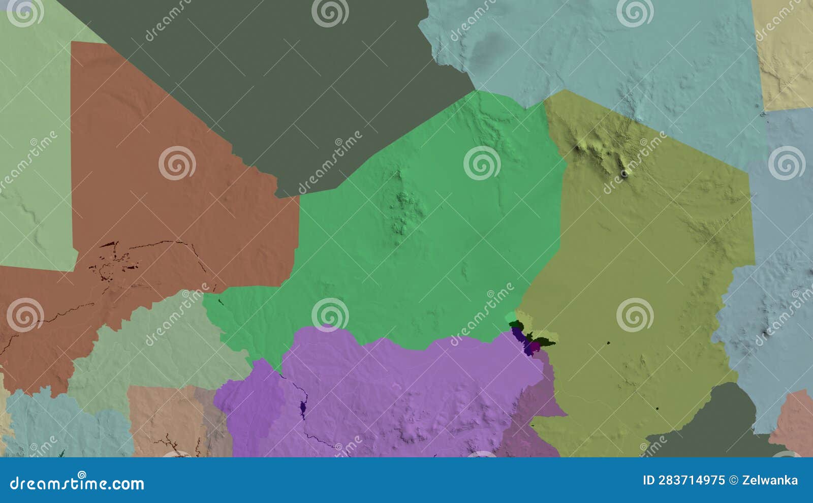 Niger Area. Administrative Map Stock Illustration - Illustration of ...