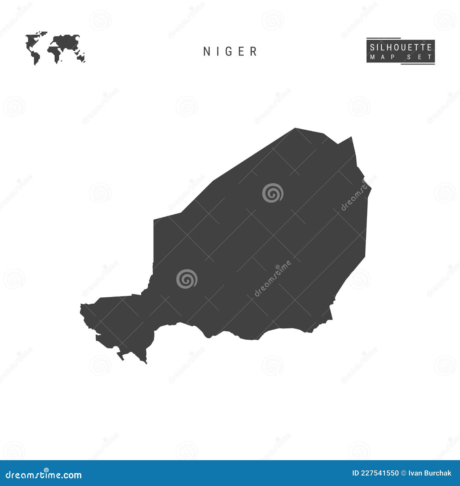 Niger Vector Map Isolated On White Background. High-Detailed Black ...