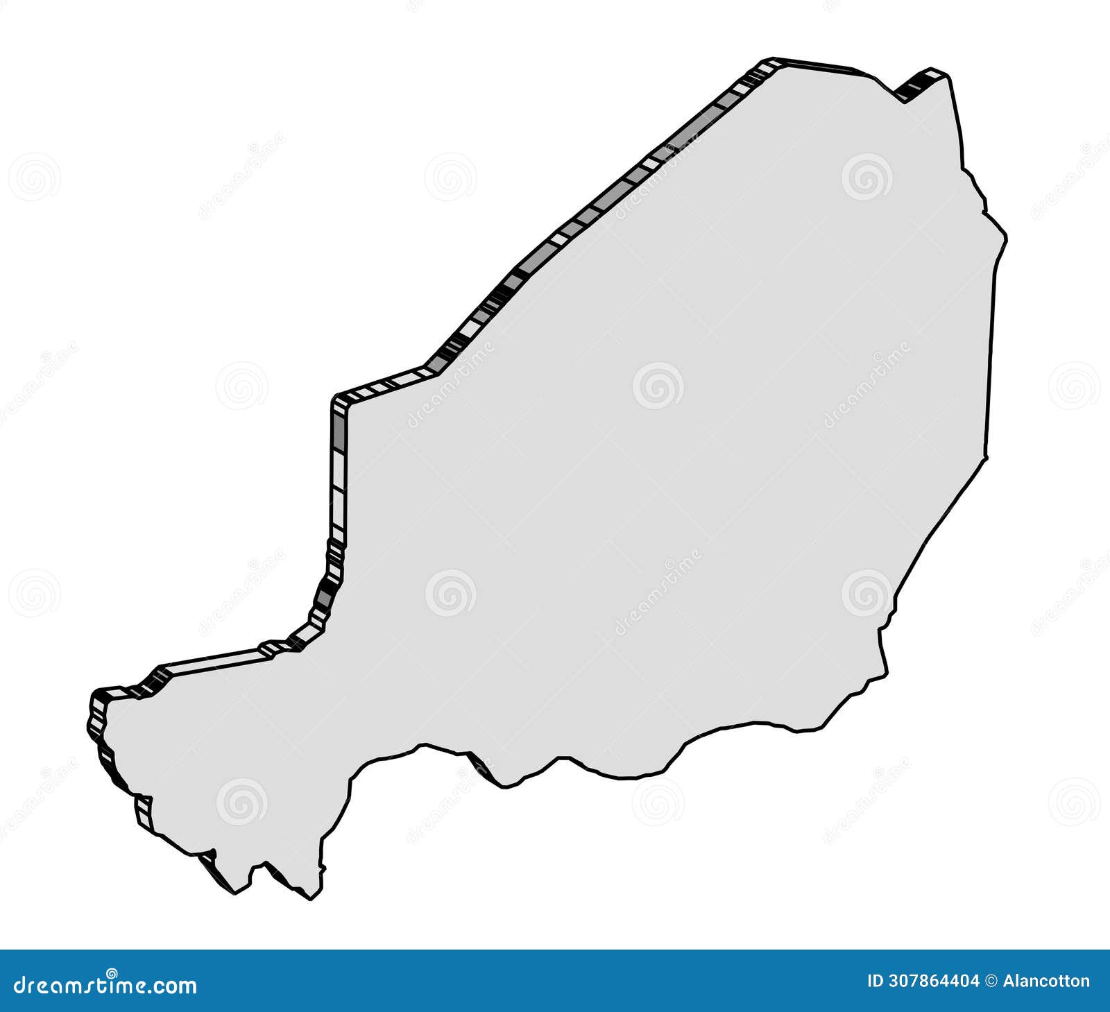Niger 3D Outline Map Vector Illustration | CartoonDealer.com #307864404