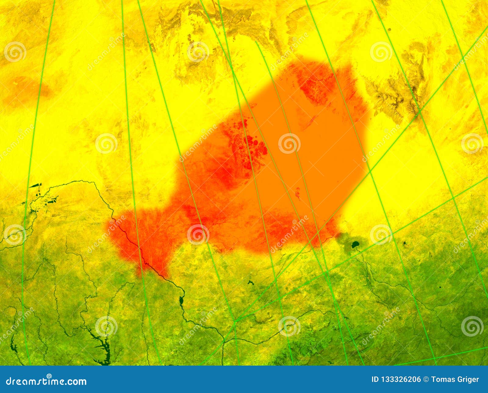 Niger on digital map stock illustration. Illustration of green - 133326206