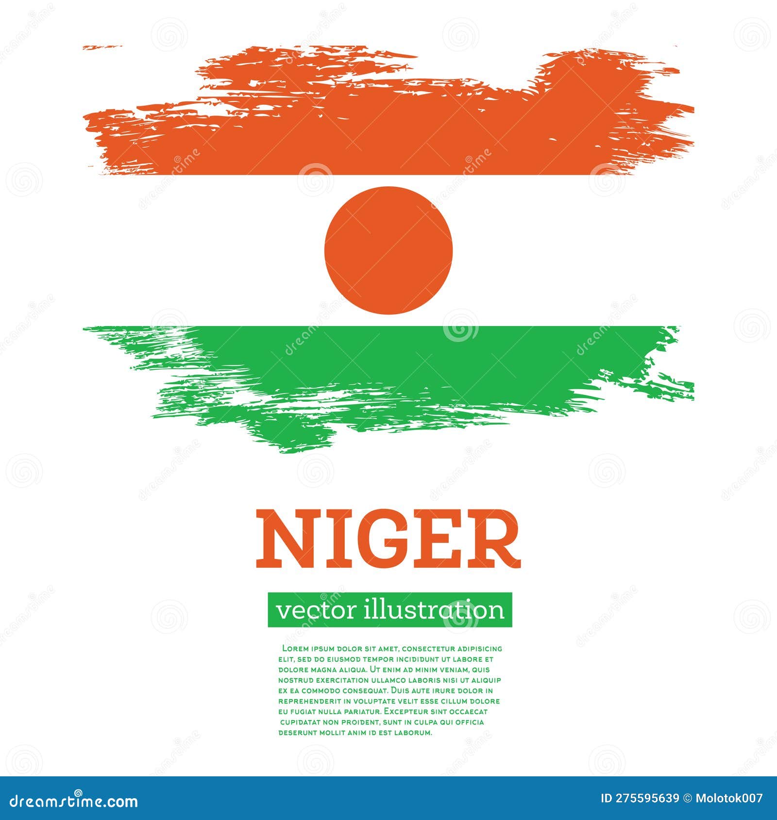 Niger Flag with Brush Strokes. Independence Day Stock Vector ...