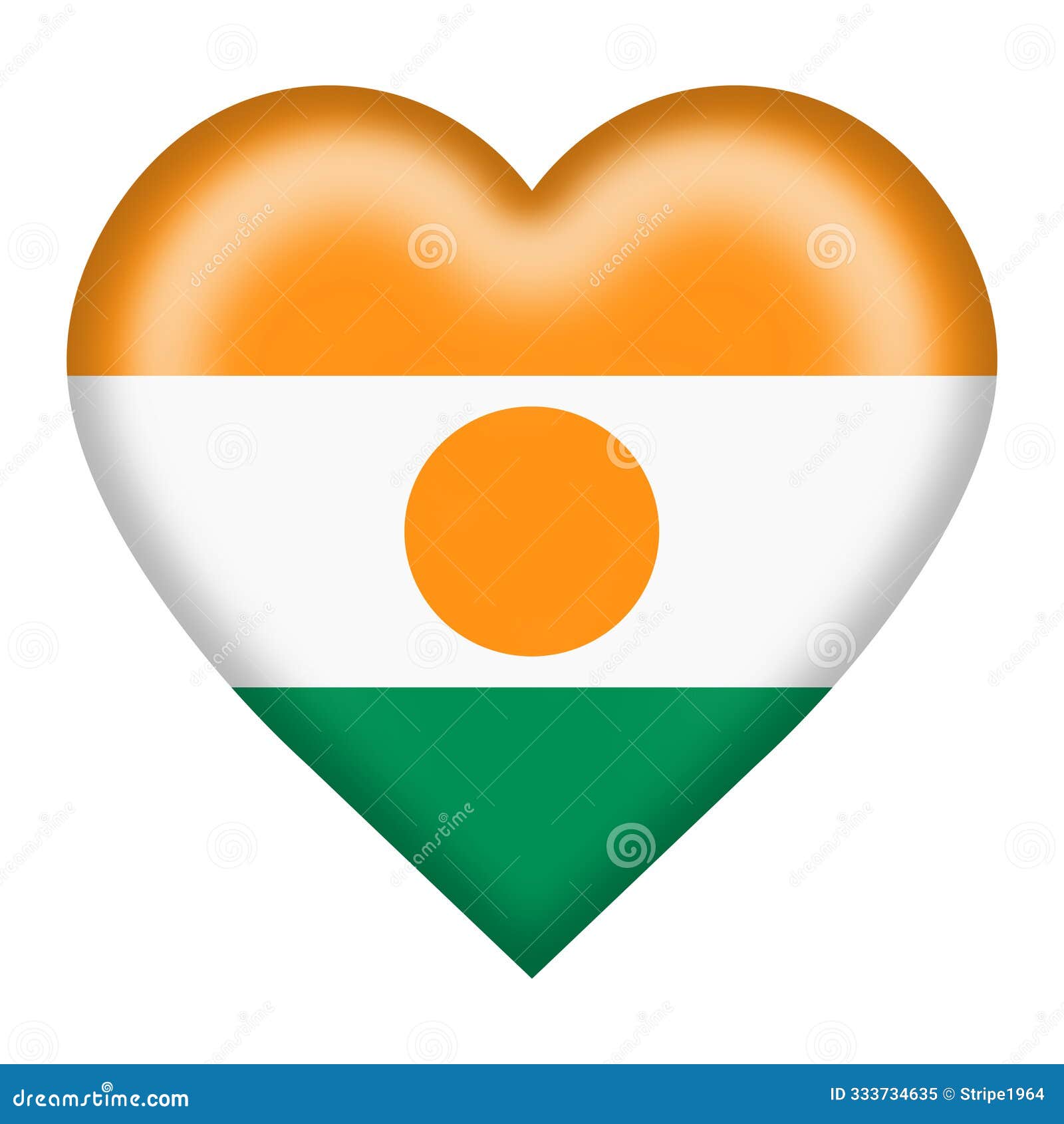 Niger Flag Heart Button with Clipping Path Stock Illustration ...
