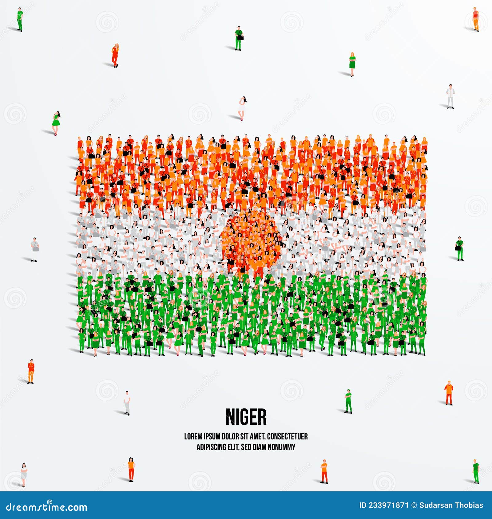 Niger People Icon Map. Stylized Vector Silhouette Of Niger. Population ...