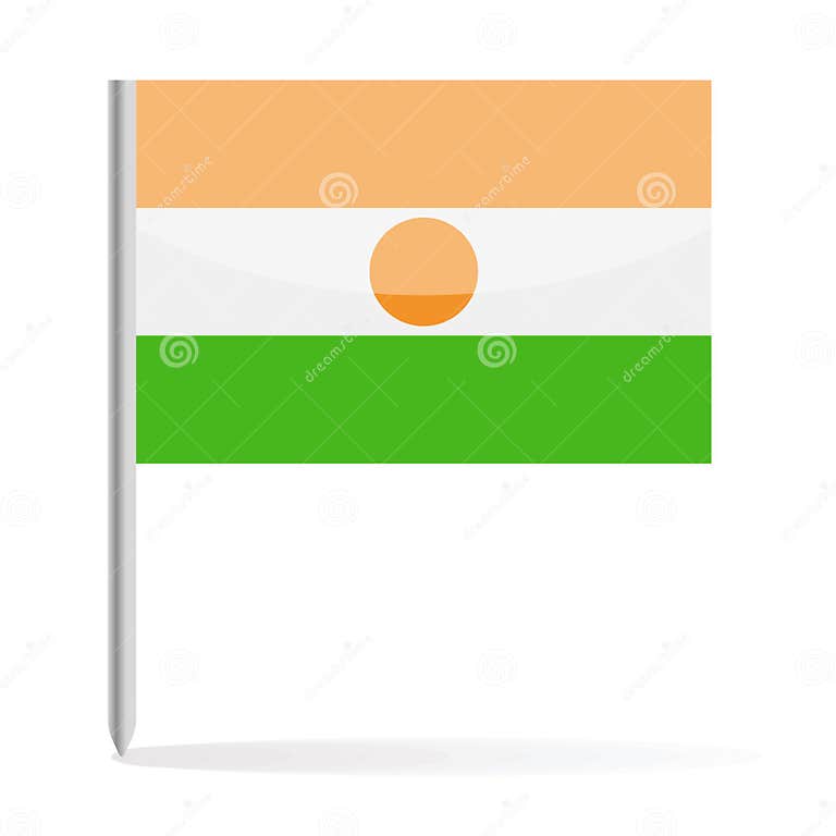 Niger Flag Pin Vector Icon stock illustration. Illustration of vector ...
