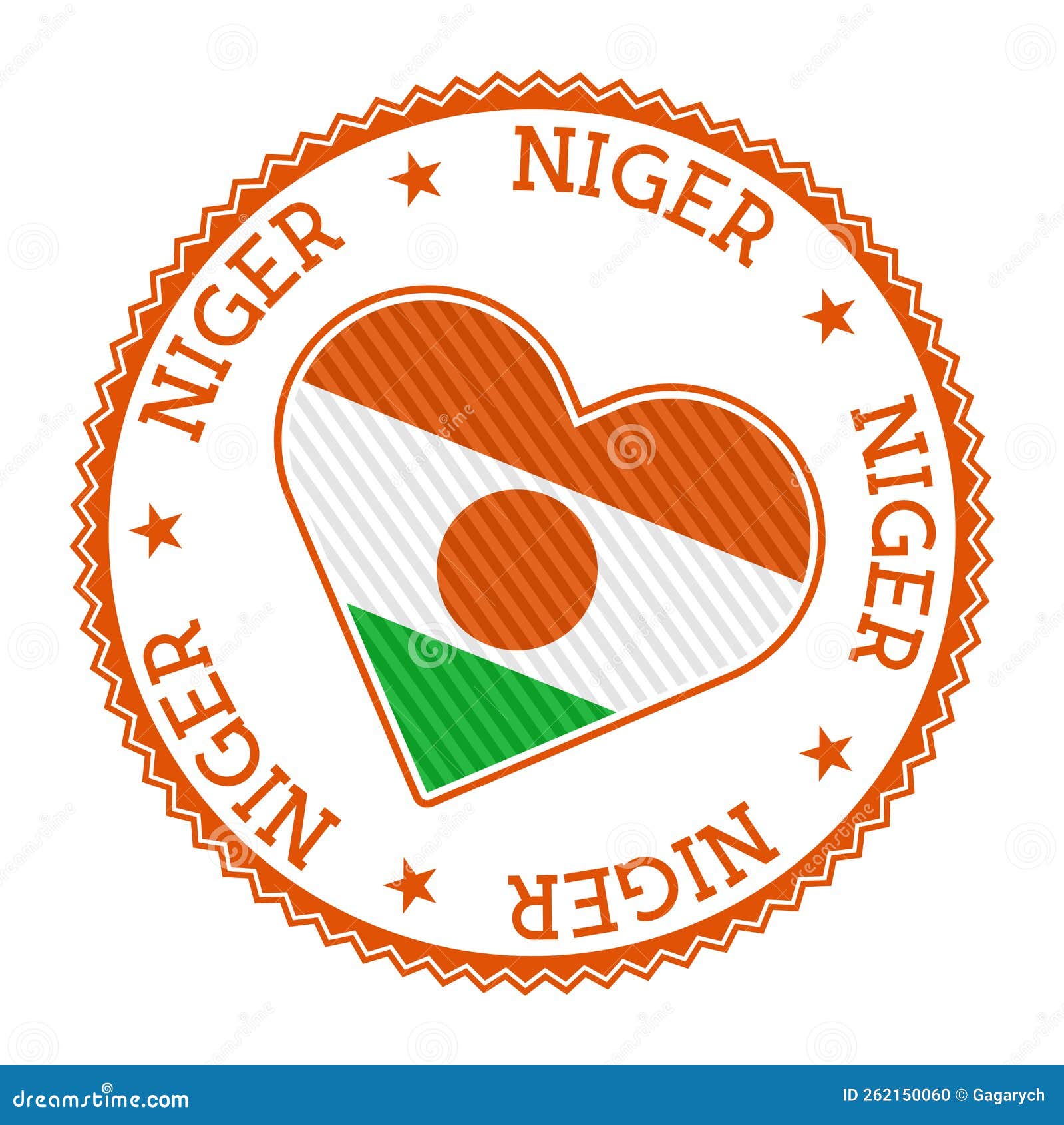 Niger heart badge. stock vector. Illustration of flag - 262150060