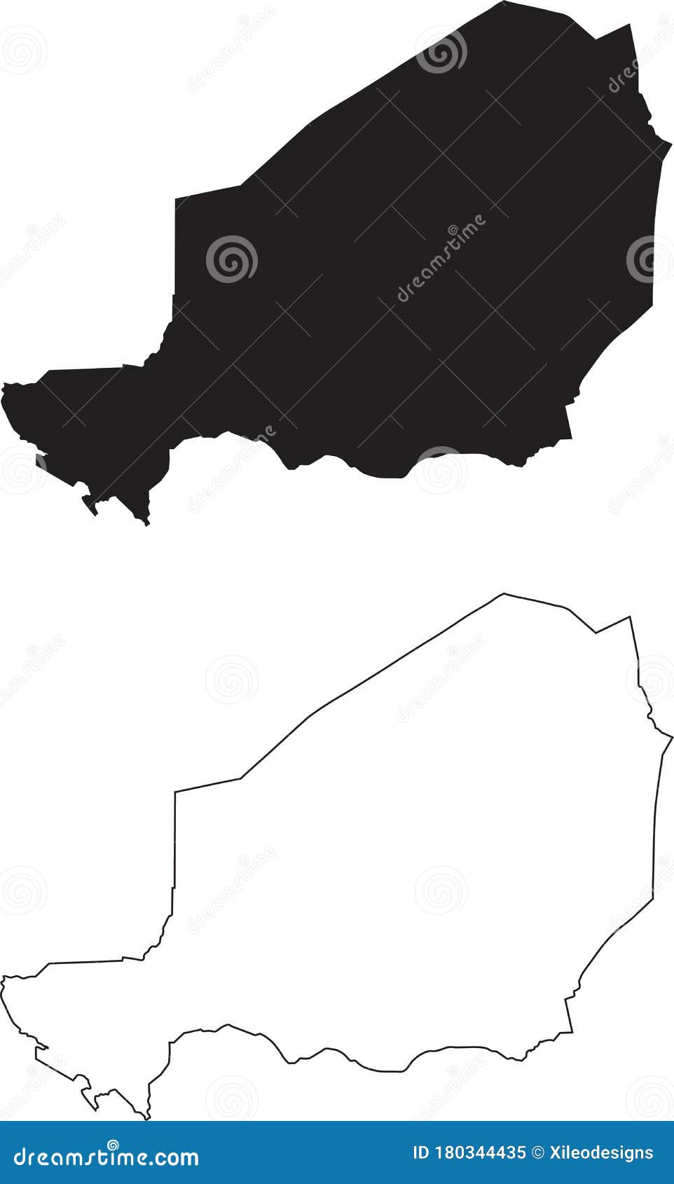 Niger Map. Black Silhouette Country Map Isolated On White Background ...