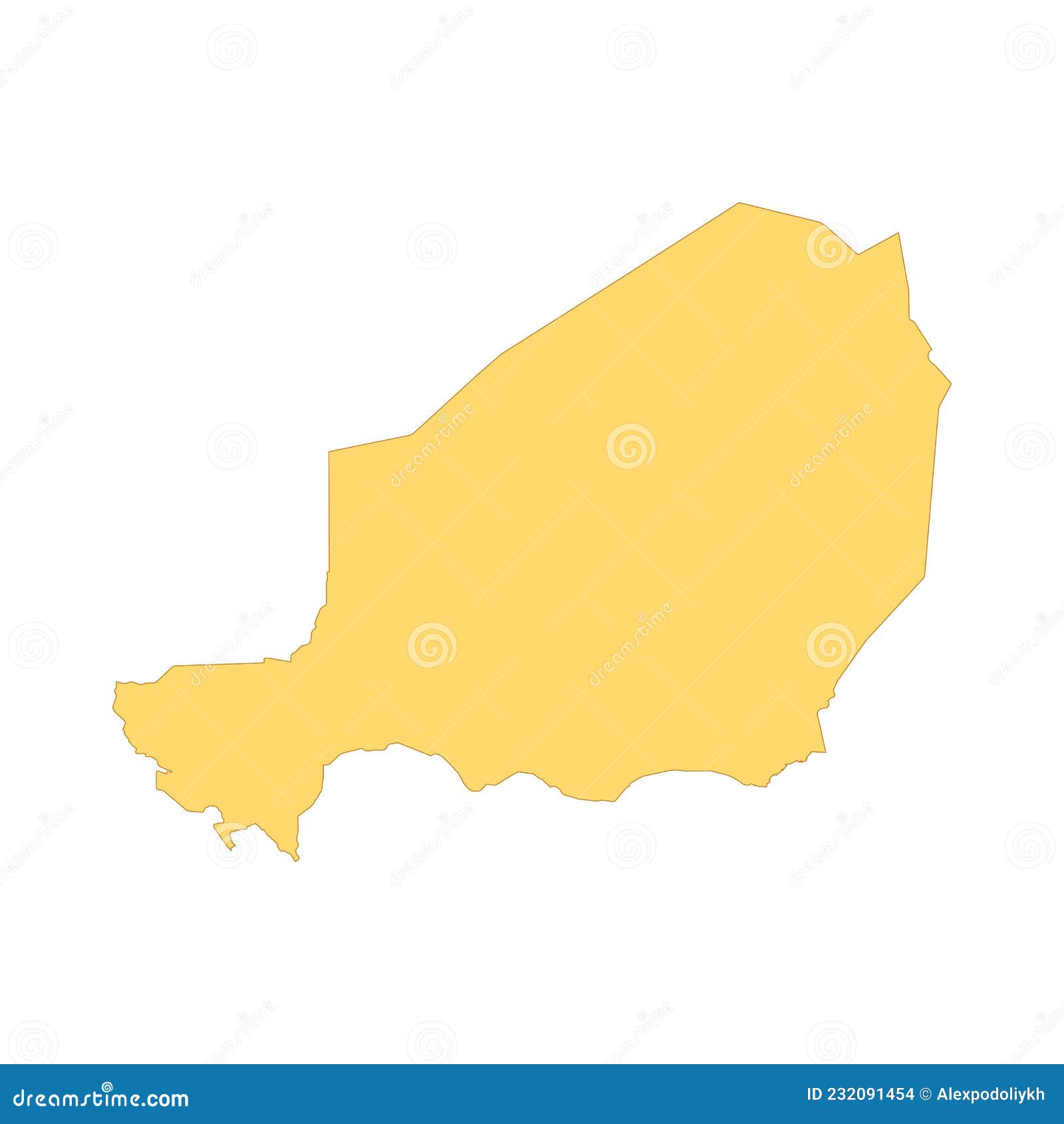Niger Map Color Line Element. Border of the Country Stock Vector ...