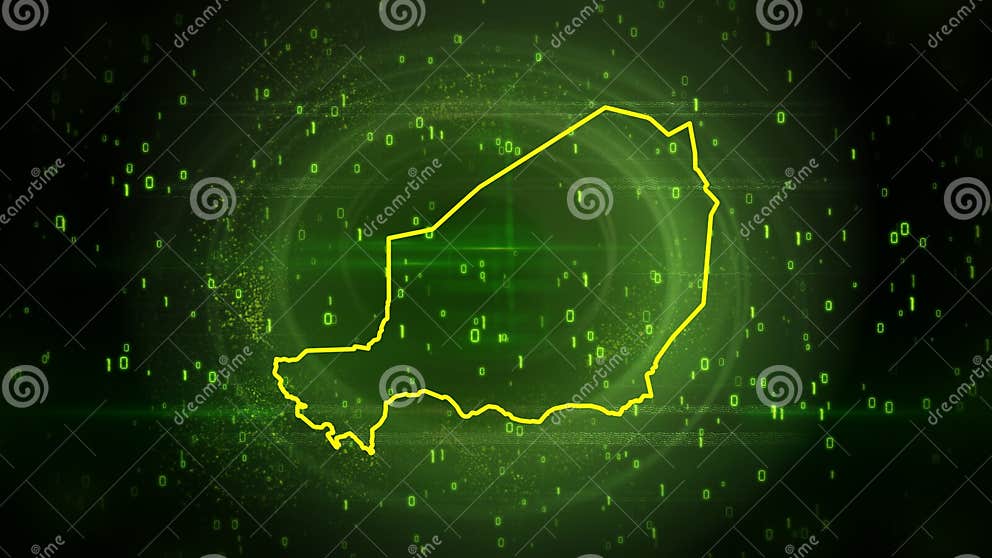 Niger Map on Digital Background Stock Illustration - Illustration of ...