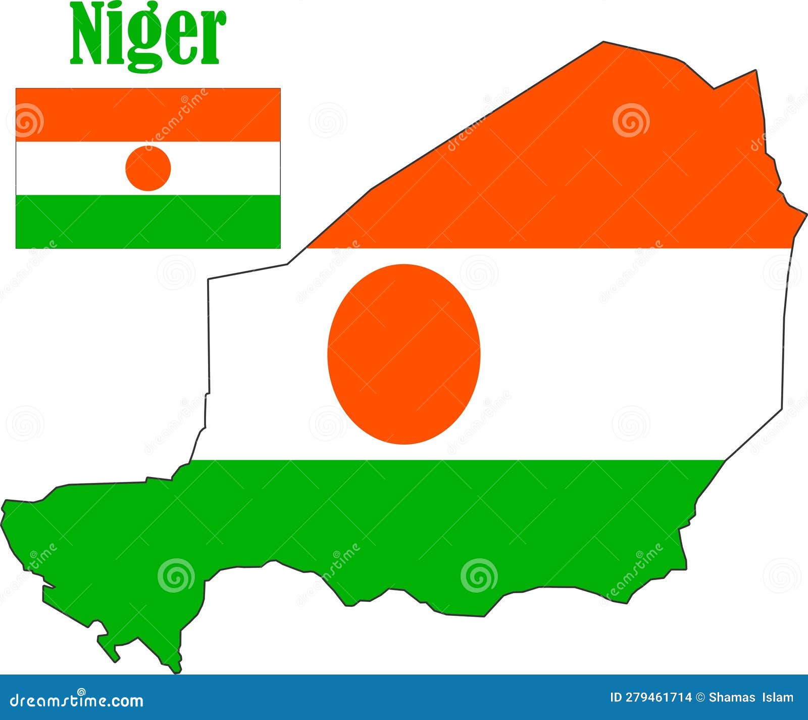 Niger Map and Flag Illustration Vector Stock Vector - Illustration of ...