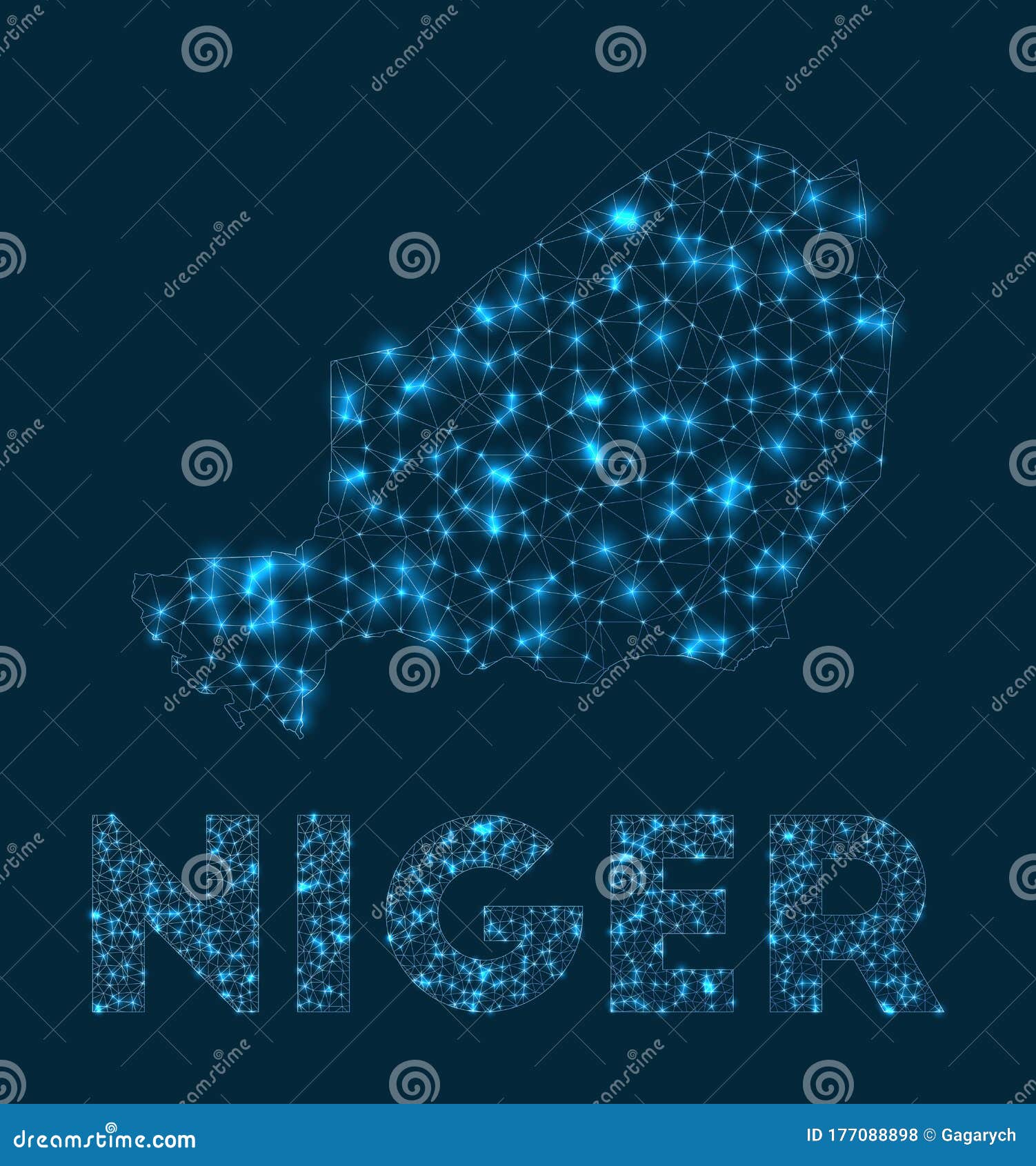 Niger network map. stock vector. Illustration of beauty - 177088898