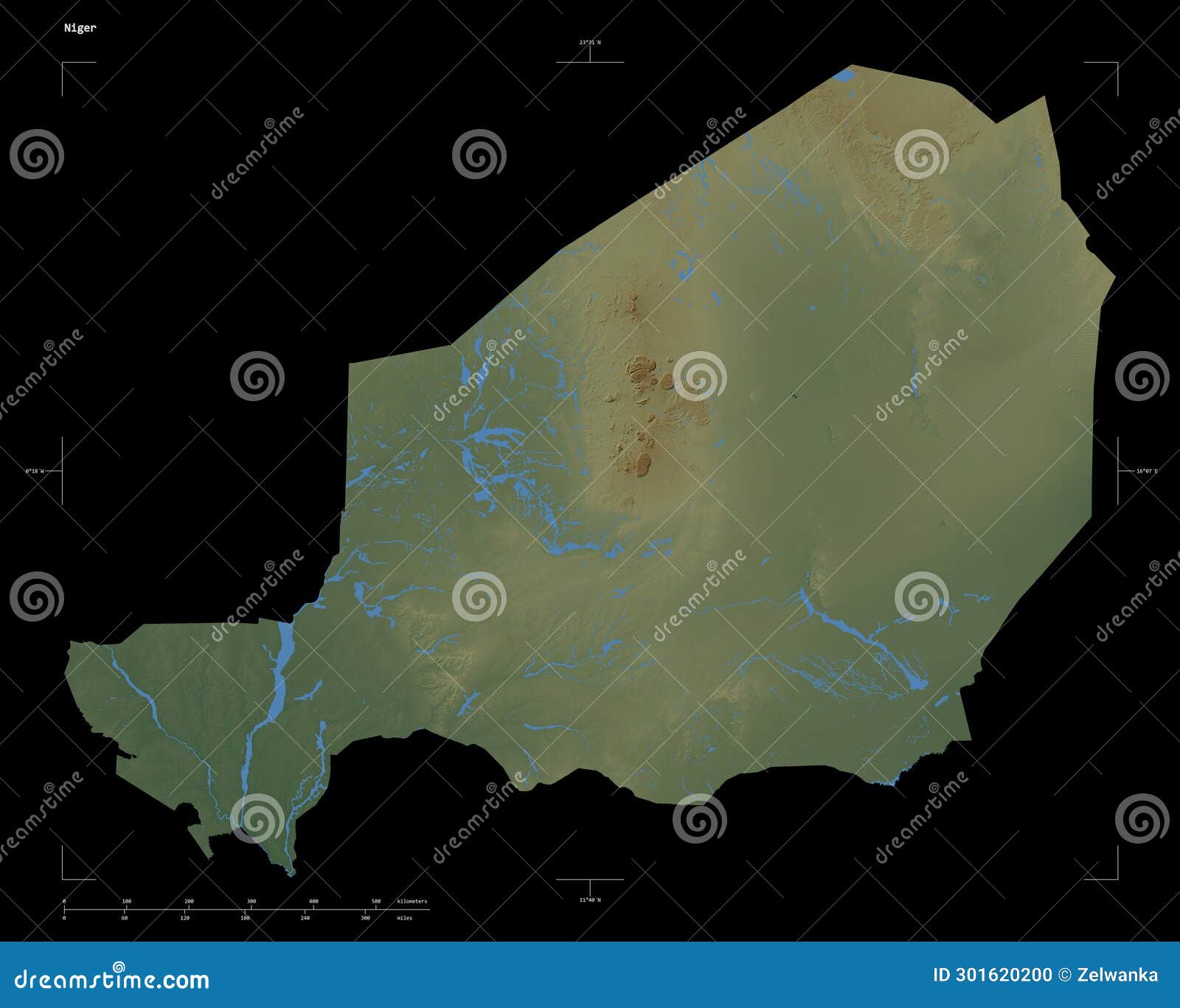 Niger Shape on Black. Physical Stock Illustration - Illustration of ...