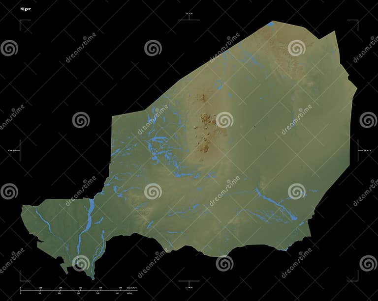 Niger Shape on Black. Physical Stock Illustration - Illustration of ...