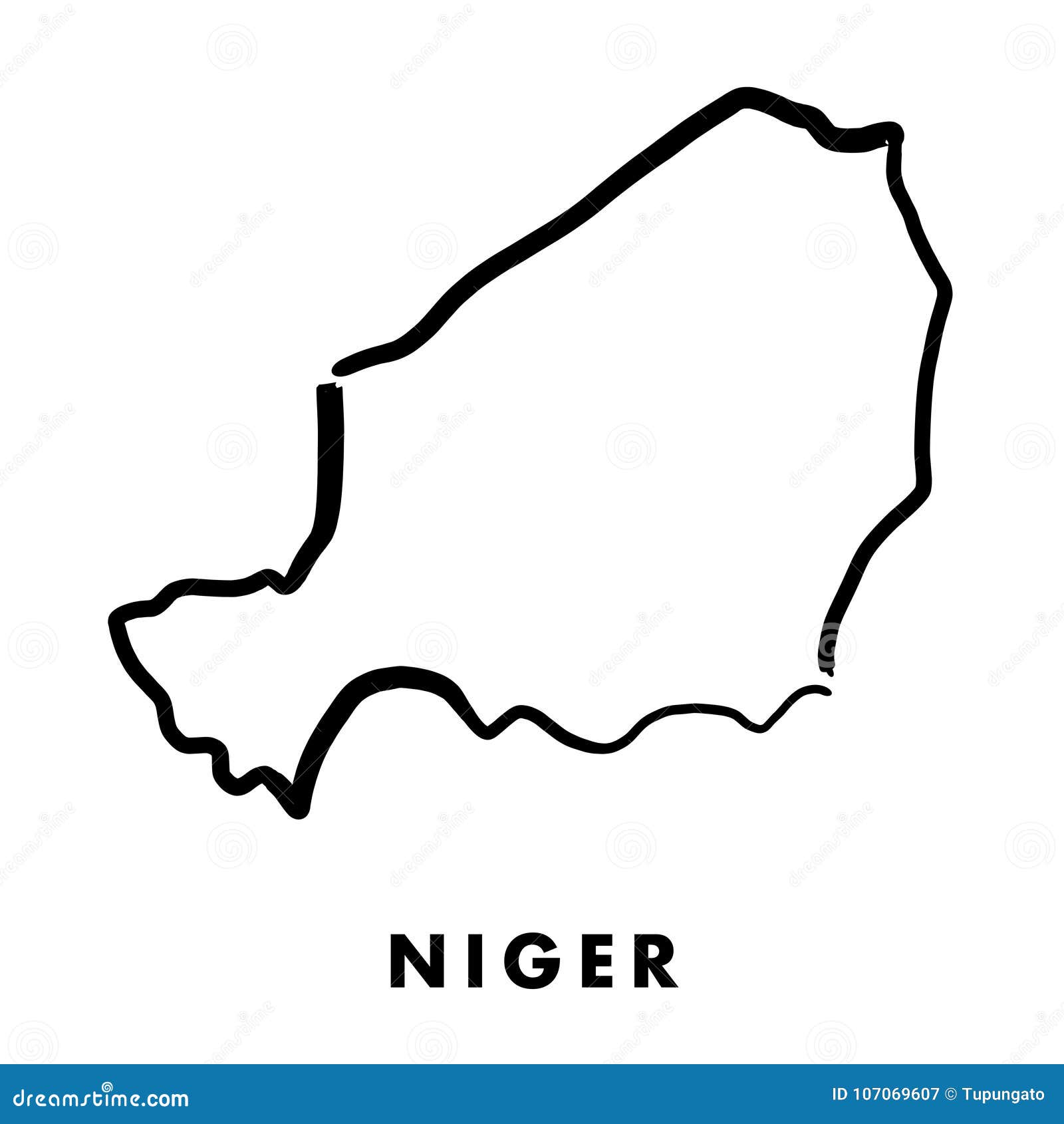 Niger Map Outline Cartoon Vector | CartoonDealer.com #107069607