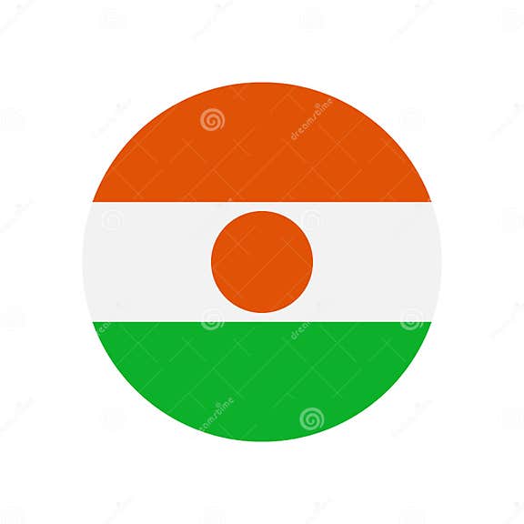 Niger Vector Flag Circle on White Background Stock Vector ...