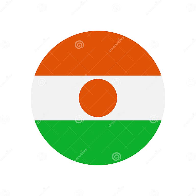 Niger Vector Flag Circle on White Background Stock Vector ...