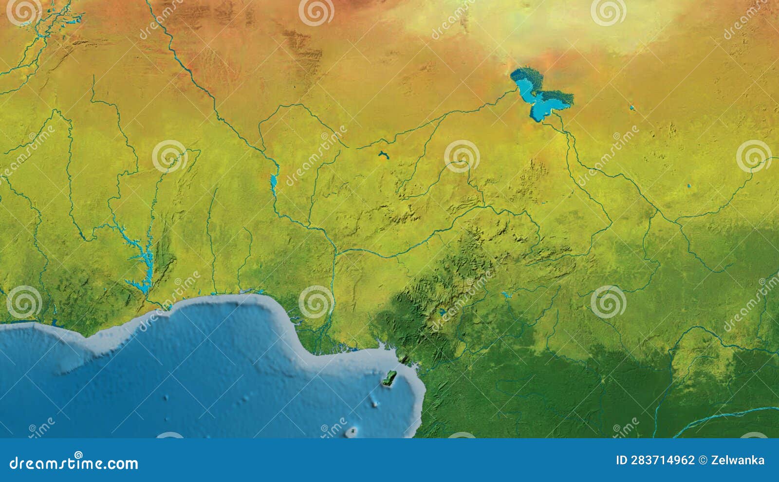 Nigeria Area. Topographic Map Stock Illustration - Illustration of topographic, sphere: 283714962