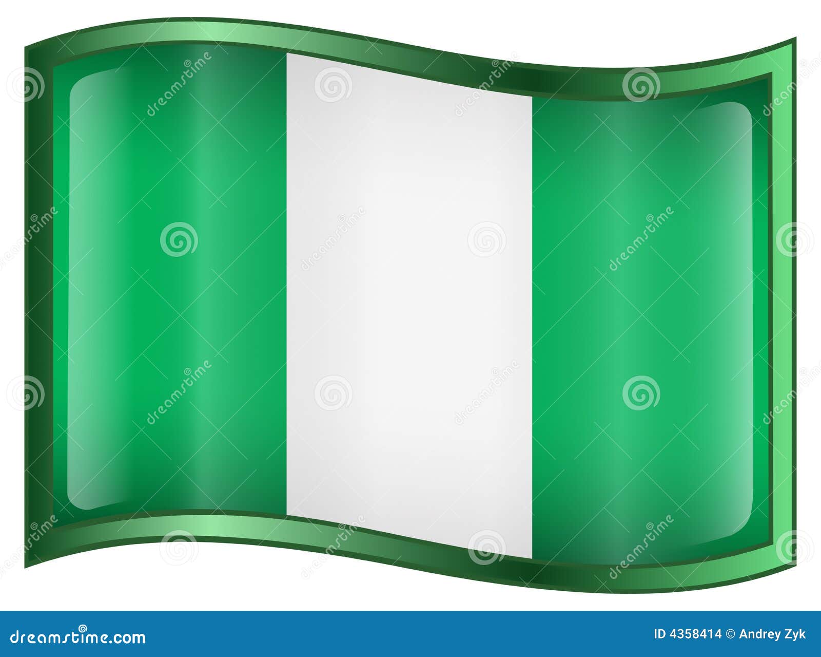 Nigeria Flag Icon stock vector. Illustration of glass - 4358414