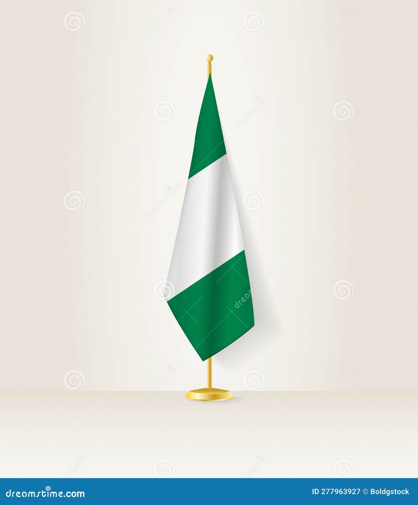 Nigeria Flag on a Flag Stand Stock Vector - Illustration of conference ...