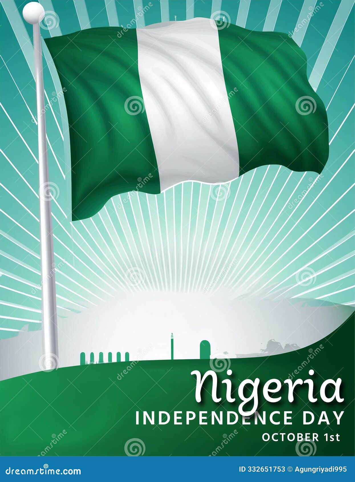 Nigeria Independence Day Poster Design Stock Illustration ...
