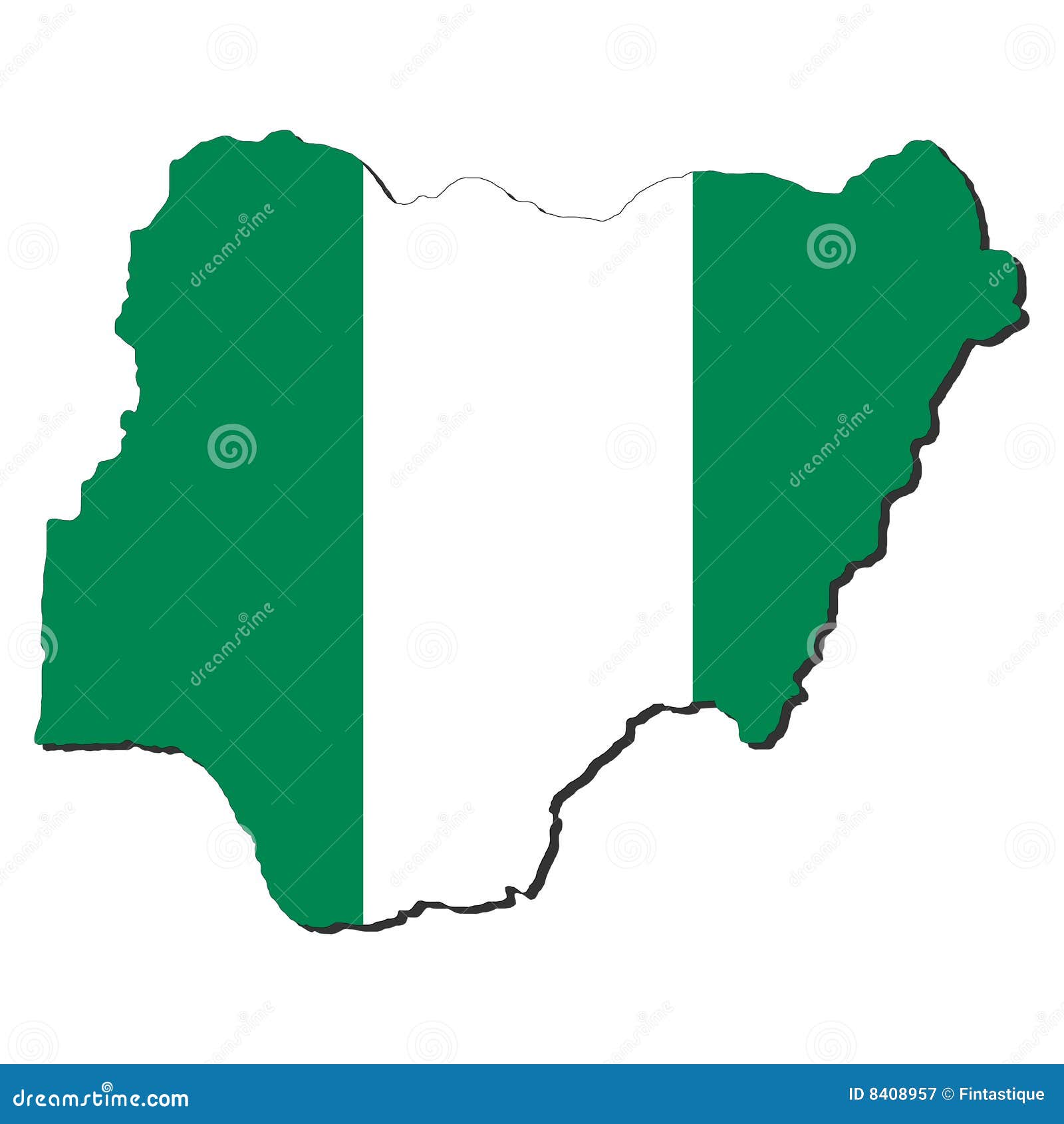 Nigeria map flag stock vector. Illustration of land, nigerian - 8408957
