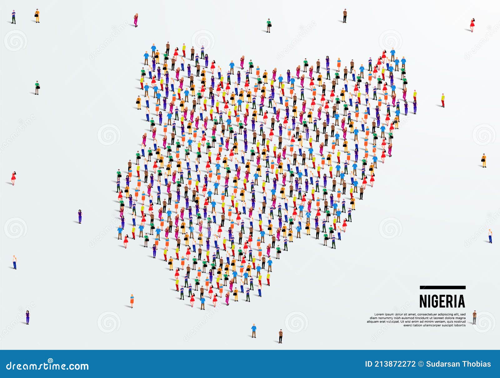 Nigeria People Icon Map. Stylized Vector Silhouette Of Nigeria ...