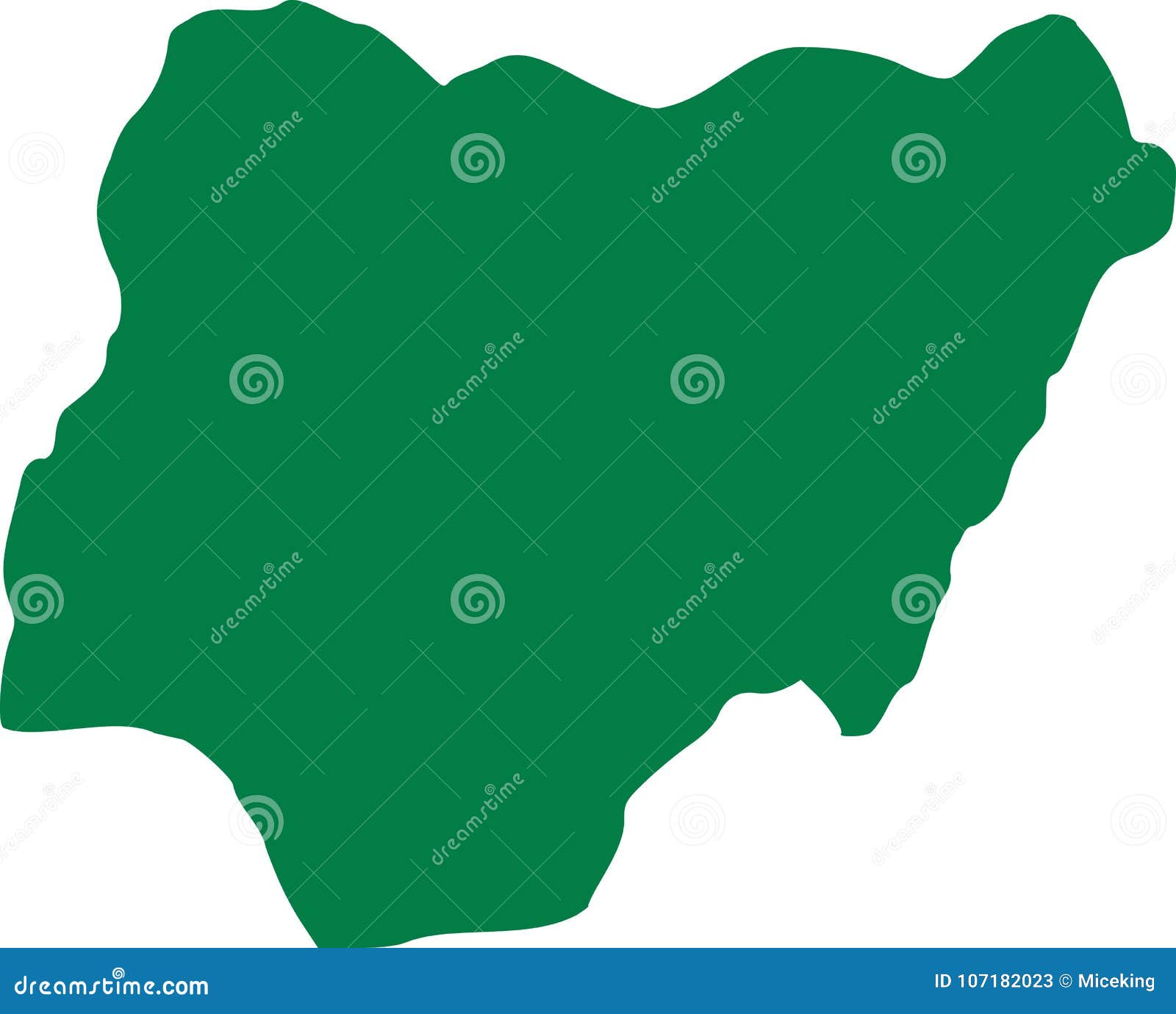 Nigeria map vector stock vector. Illustration of silhouette - 107182023